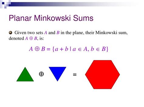 ppt exact and efficient construction of planar minkowski sums using the convolution method