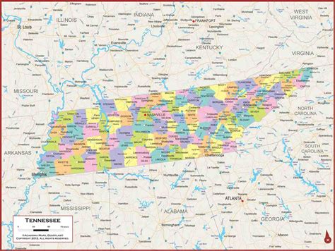 Tennessee Map With Cities Labeled