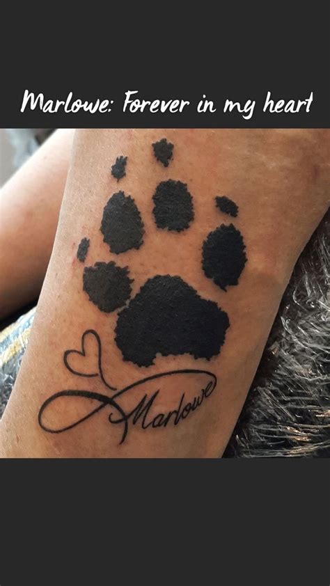 Marlowe Forever In My Heart Paw Print Tattoo Print Tattoos