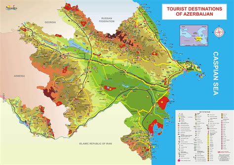 Tourist Destinations Map Of Azerbaijan MapSof Net
