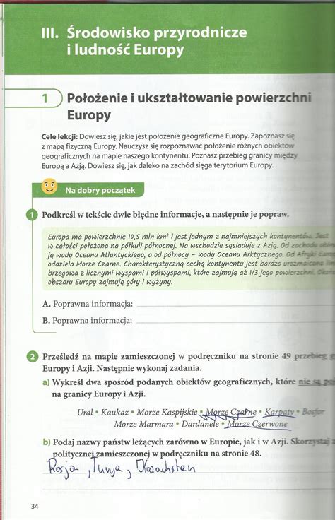 Geografia ćwiczenia Zad 1 str 34 Zad 3 35 Zad 4 str 36 plss szyybkooo