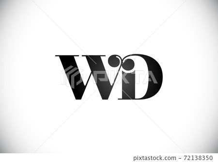 Initial Monogram Letter W D Logo Design Vector Stock Illustration