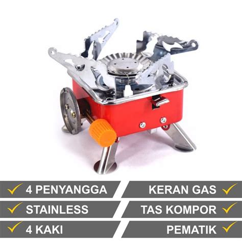 Jual Kompor Gas Mini Kotak Portable Stove Camping Kompor Gunung Free