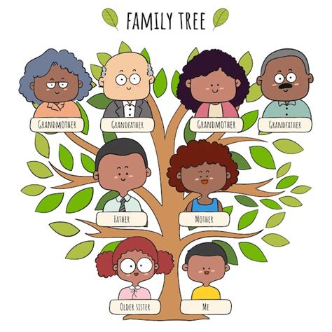 Árbol genealógico ilustrado dibujado a mano Vector Gratis