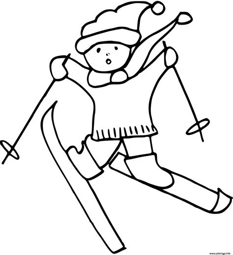 Simple Coloriage Ski Collection Coloriage Dessin Sport Coloriage The