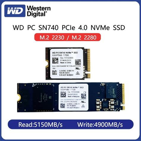 Western Digital PC SN740 NVMe SSD 2TB 1TB 512GB M 2 2230 2280 PCIe4 0x4