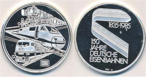1985 Medaille 150 Jahre Deutsche Eisenbahn In Hartplastikkapsel Proof