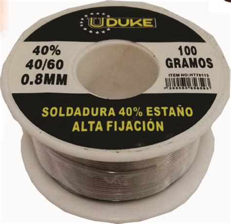 SOLDADURA ESTAÑO UDUKE X 100 GRAMOS La Hormiga Cacharrería