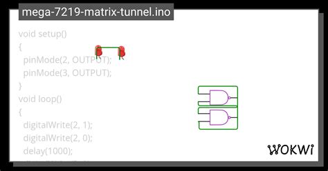 Mega 7219 Matrix Tunnel Ino Copy Wokwi ESP32 STM32 Arduino Simulator