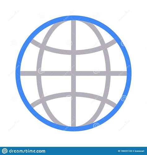 Linha De Cor Fina cone Do Mundo Do Vetor Ilustração Stock Ilustração