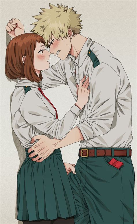 Ochako Uraraka X Bakugo Katsuki Anime Cute Anime Pics Hero Images And