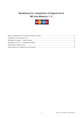 Fillable Online Guidelines For Completion Of Dispute Form MC And