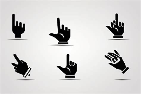 Hand Cursor Icon Set Click Icon Vector Hand Click Pointer Premium Ai