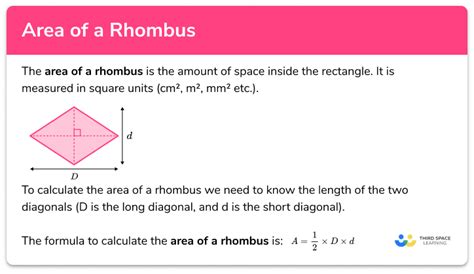 Area Of A Rhombus Gcse Maths Steps Examples Worksheet