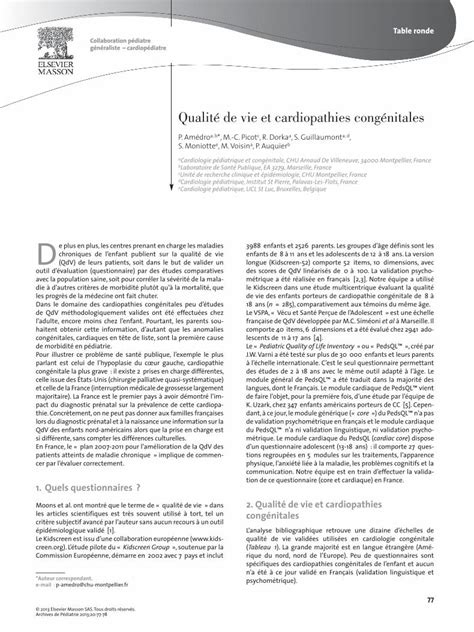 PDF Qualité de vie et cardiopathies congénitales DOKUMEN TIPS