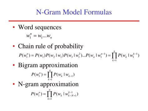 ppt n gram model formulas powerpoint presentation free download id 3147634