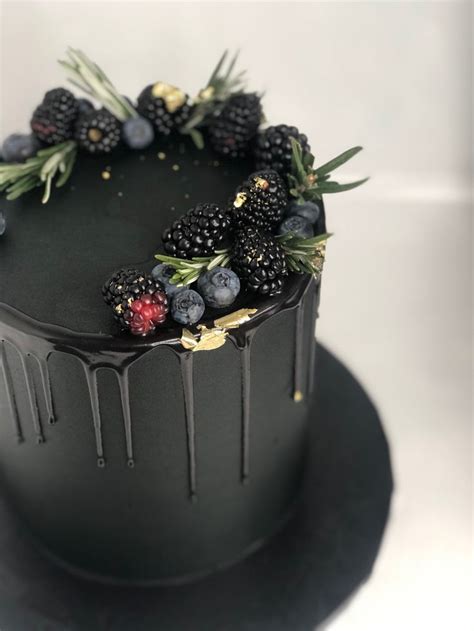 Elegant Black Drip Cake In Birthday Cake Crown Black Drip Cake