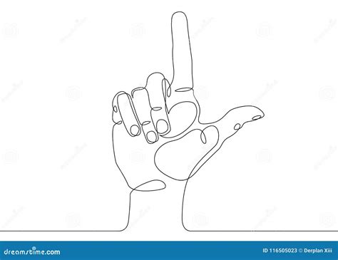 Continuous Line Drawing Hand Pointing Direction Finger Stock Vector