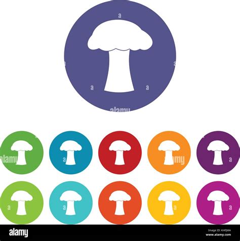 Mushroom Set Icons Stock Vector Image Art Alamy
