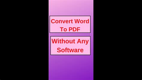 convert word to pdf without any software बिना किसी softwareके word से pdfमें convert करें