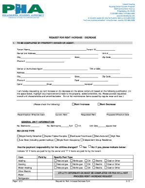 Fillable Online Pha Phila Request For Rent Increase Form 12 2