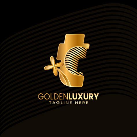Luxury Gold Letter T Logos Vintage Decorative Design 22173353 Vector