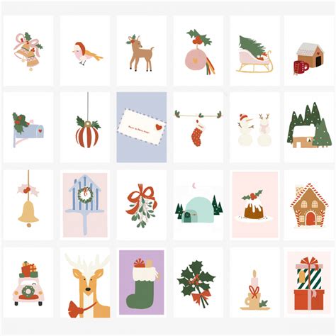Calendrier De L Avent Cartes Illustr Es Le Papier Graphique