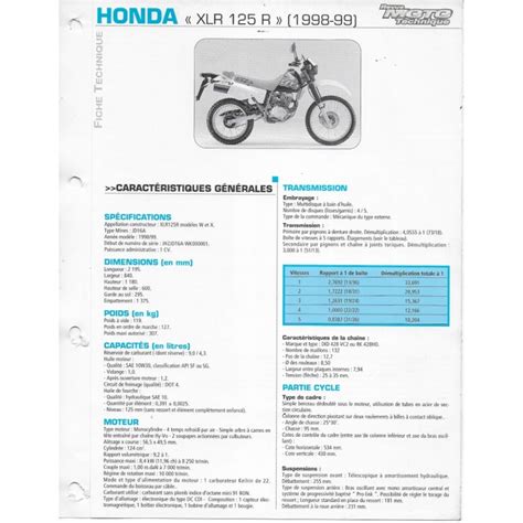 Honda Xr Fiche Technique Infoupdate Org