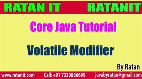 core java tutorial modifiers in java volatile modifier by ratan sir youtube