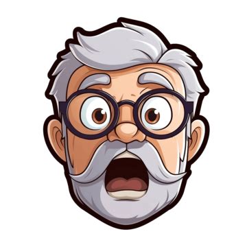 Oldman Angry Face Cartoon Cute Icon Father Expression Png