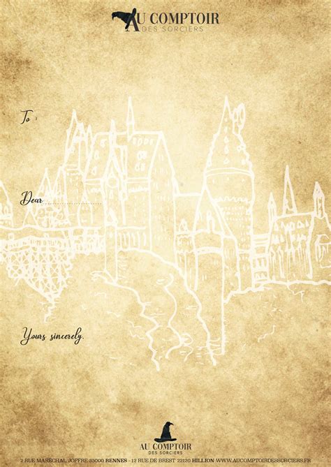 Télécharger vos papiers à lettre Harry Potter à personnaliser Au