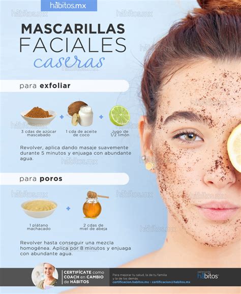 Mascarillas faciales caseras Exfoliar y Poros Hábitos Health Coaching