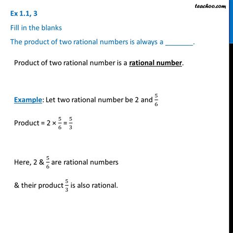 Mcq Class The Product Of Two Rational Numbers Is Always A