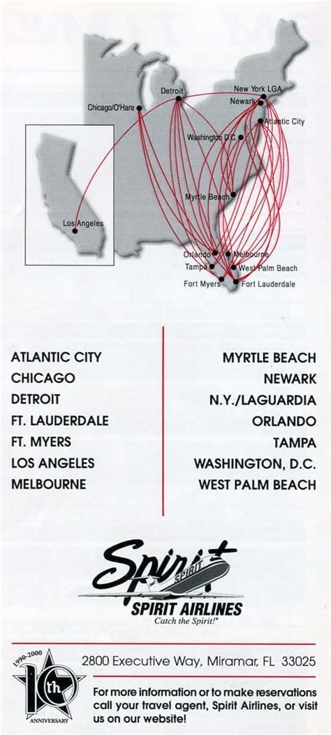 Spirit Airlines Timetables And Route Maps The Airchive 2 0