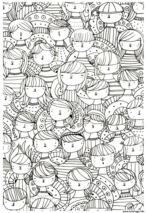 Coloriage Adulte Visages Zen Anti Stress A Imprimer JeColorie