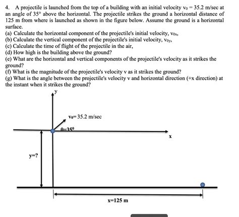 solved 4 a projectile is launched from the top of a