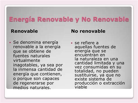 Diferencias entre energía renovable y no renovable