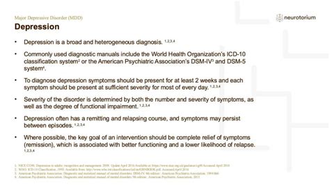 Major Depressive Disorder Definitions And Diagnosis Neurotorium