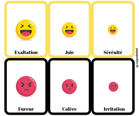 12 cartes pour aider les enfants à nommer leurs émotions