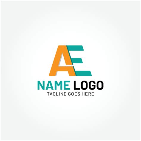 Ae Logo Letter Design Vector With Orange And Black Colors