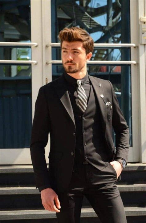 Suits For Men Black Suits Black Three Piece Wedding Suit Formal