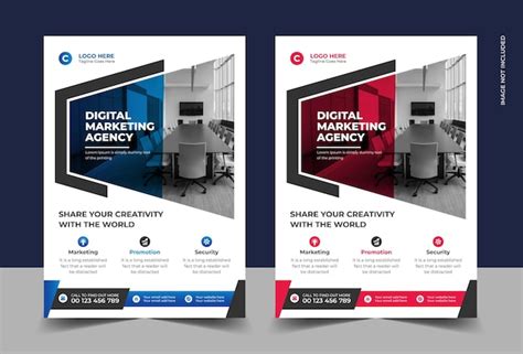 Corporate Business Flyer Digitale Marketingagentur Vorlage Premium Vektor