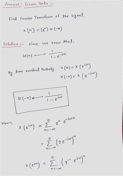 [solved] compute the fourier transform of the following signals x n course hero