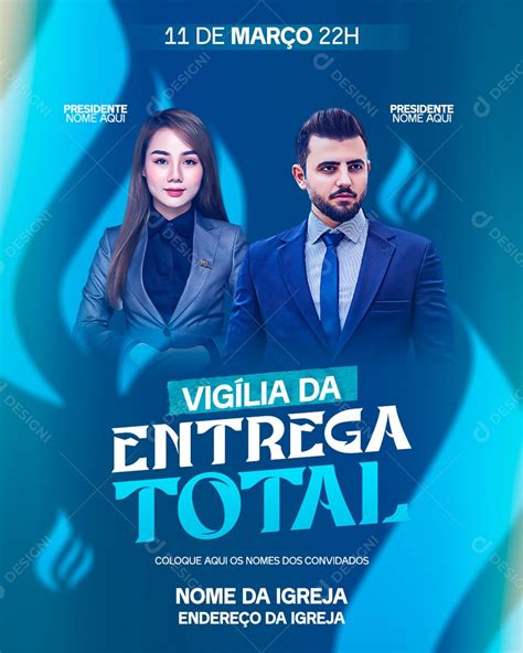 Social Media Vigília Da Entrega Total Igreja PSD Editável download