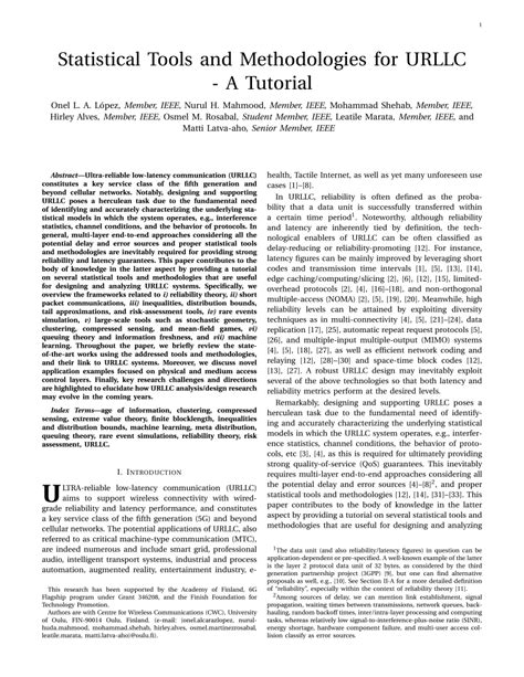 pdf statistical tools and methodologies for urllc a tutorial
