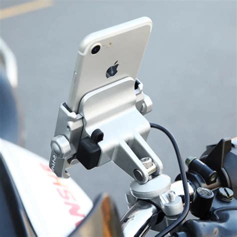Soporte de teléfono para bicicleta y motocicleta con cargador USB