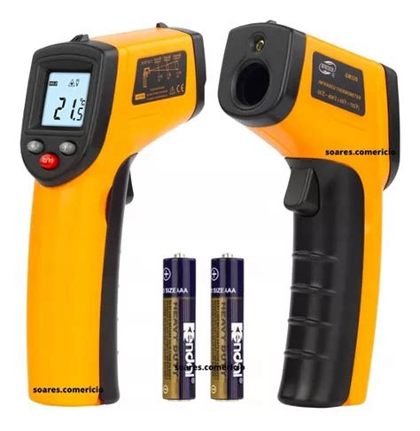 Termômetro Laser Digital Industrial Infravermelho 50 A 400ºc Corre