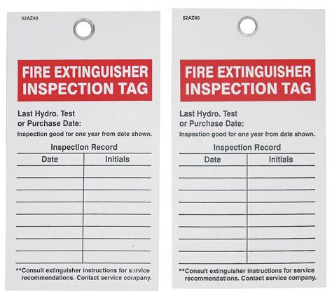 Printable Fire Extinguisher Inspection Tags