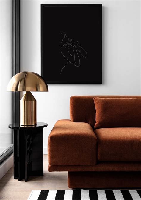 Woman Body Line Art Naked Woman Female Figure Minimal Woman Art Home