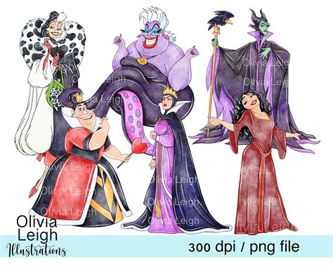 Set Of Princess Villain S Evil Queen Ursula Cruella De Etsy